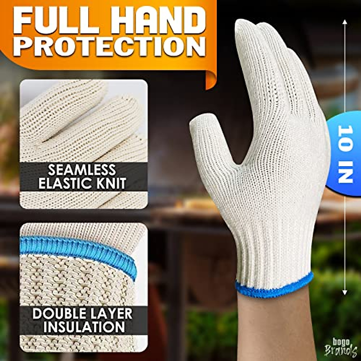 Heat Resistant Cooking Gloves - BBQ Kitchen Gloves Grill 932°F Heat Resistant Oven Gloves for Handling Hot Food Cooking Baking Oven Welding Gloves - Camping Cooking Pot Indoor Outdoor Gloves