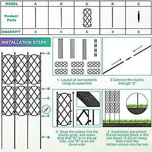 Garden Trellis for Climbing Plants Outdoor, deaunbr Tomato Cage Plant Support Garden Obelisk Trellises Cages for Vines, Flowers, Indoor Potted Plants, Rose, Clematis, Cucumber Pea, Bean, Grape