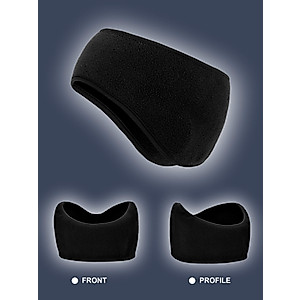 Boao 2 Pieces Ear Warmer Headbands Fleece Winter Headbands for Adult Kids Winter Using (Black)