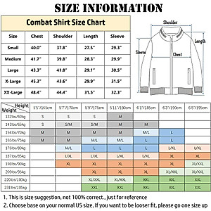 CARWORNIC Men's Tactical Combat Shirt, 1/4 Zipper Long Sleeve Camo Army Military T Shirt