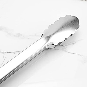 BBQ Tongs for Grilling, 17" Long Kitchen Cooking Stainless Steel Heavy Duty Locking Grill Tongs with Soft Grip Silicone Handle