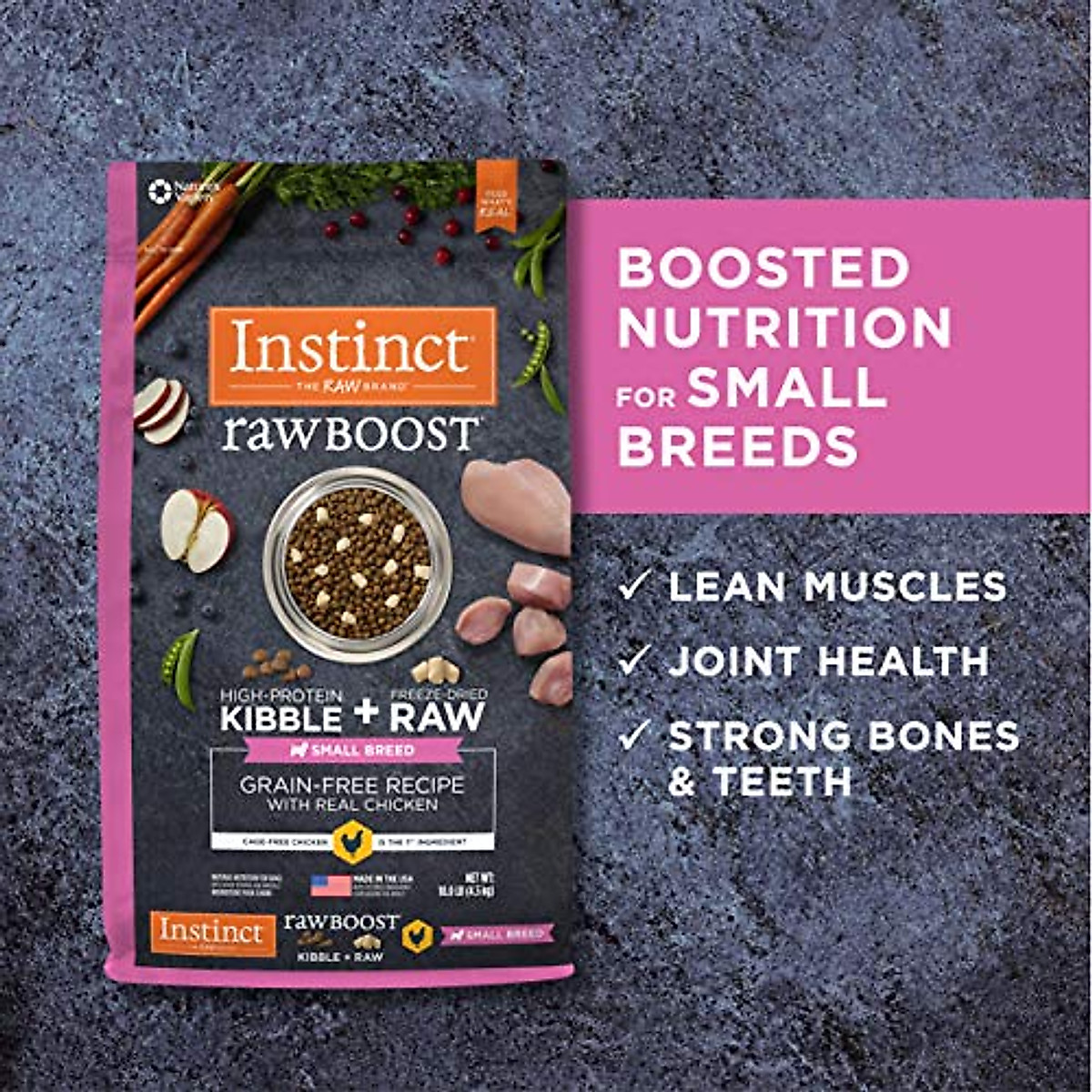Instinct Raw Boost Small Breed Grain Free Recipe with Real Chicken Natural Dry Dog Food, Bag, 10 Pound (Pack of 1)