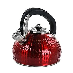 VBSQ Liter Stovetop Whistling Kettle In Red teapot Tea kettle Tea pot Water kettle Teapot with infuser Tea kettles Tea accessories Tea pots Glass teapot with infuser