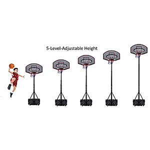 KLB Sport Height Adjustable Portable Youth Basketball Hoop