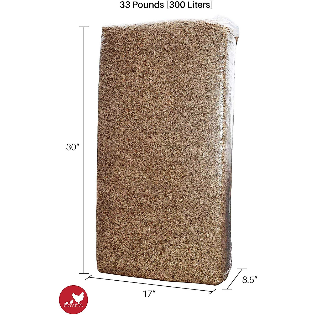 RentACoop Premium Hemp Bedding (300 L) x 1 Pack - E.U. Grown for Chicken Coop, Nesting Boxes, Rabbits, Hamsters, Small Pets, Horses, Etc.