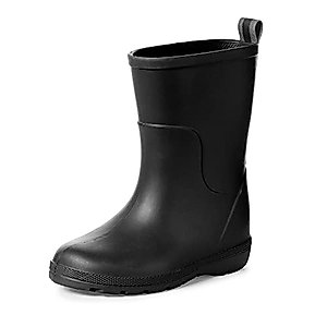 totes Toddler's Everywear Charley Tall Rain Boot, Lightweight, Easy-On, Waterproof, Black, 11-12T