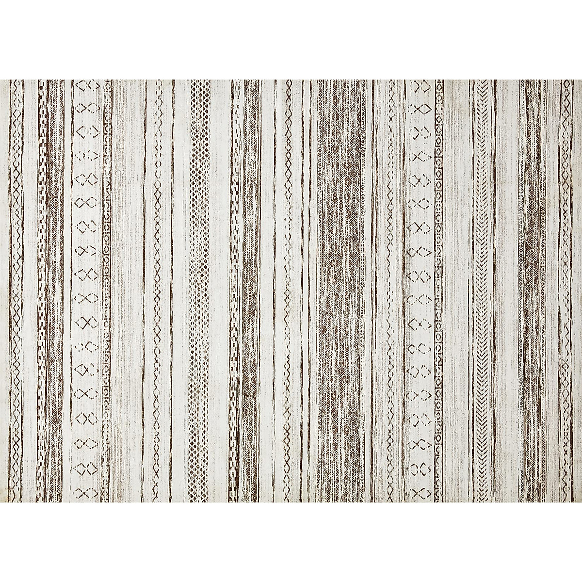 Tortania Beige Living Room Rug 9x12 with 10 PCS Rug Tape Set