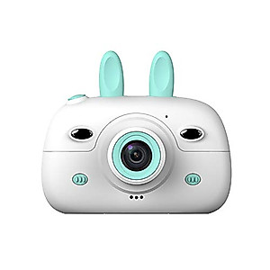 MCJL Child Camera Child Digital Camera Photograph Print Camera Cartoon Rabbit Video Recorder 1080P High List Anti Dual Lens 2.4 Inch IPS Screen,Blue,16GB