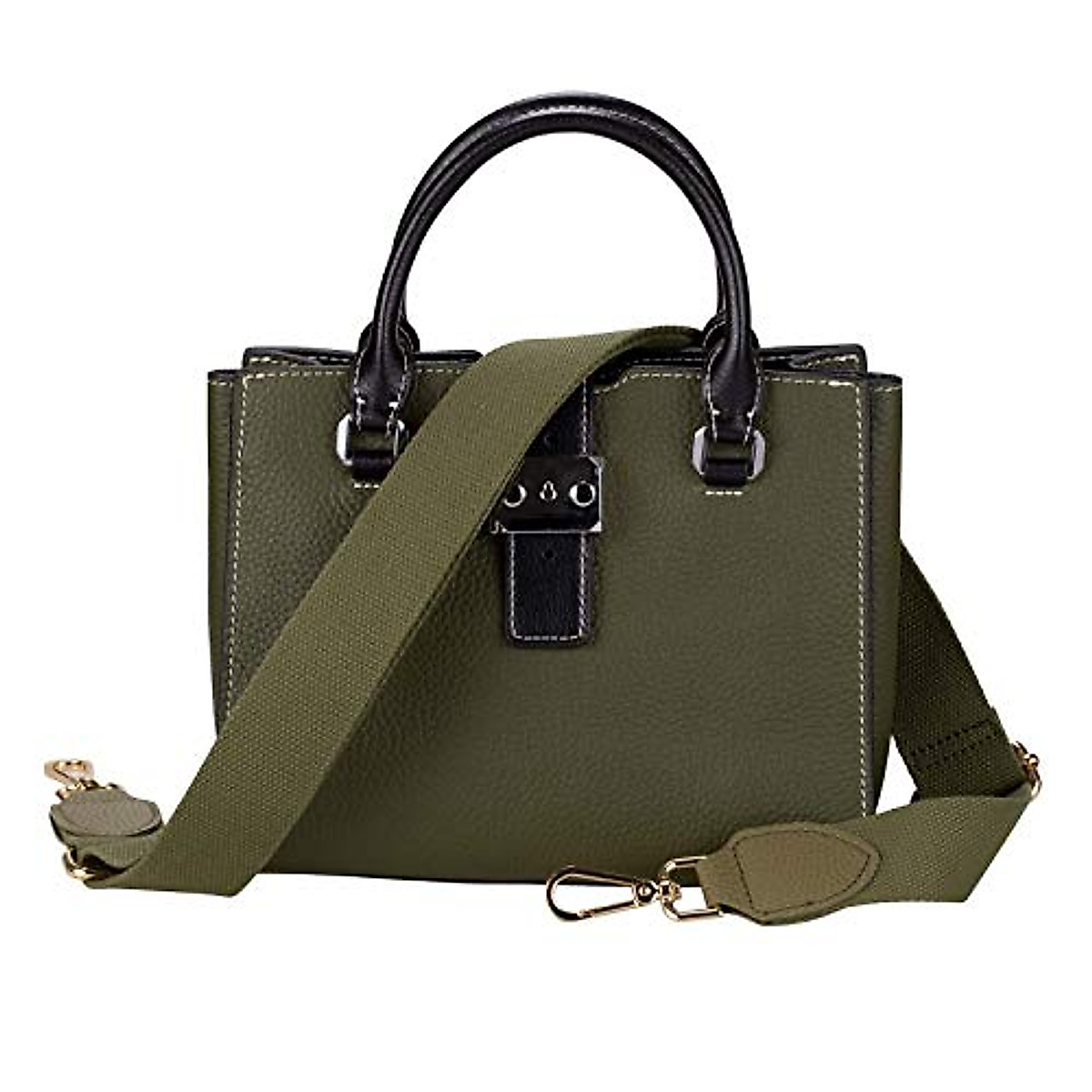 Allzedream Purse Straps Replacement Crossbody Bags Handbag Wide Canvas Leather Adjustable (Olive Green)