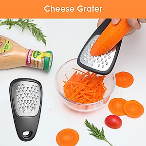 Pisol Kitchen Unique Gadgets Set 6 Pieces, Space Saving, Cheese Grater, Bottle Opener, Fruit Vegetable Peeler, Pizza Cutter, Garlic Ginger Grinder, Herb Stripper Gift Set