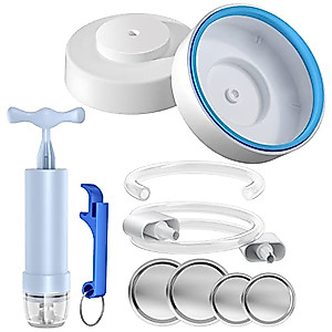 VICHYIE Jar Sealer for FoodSaver Vacuum Sealer, Jar Vacuum Sealing Kit with Accessory Hose and Portable Manual Vacuum Pump for Mason Jars with Wide and Regular Mouth