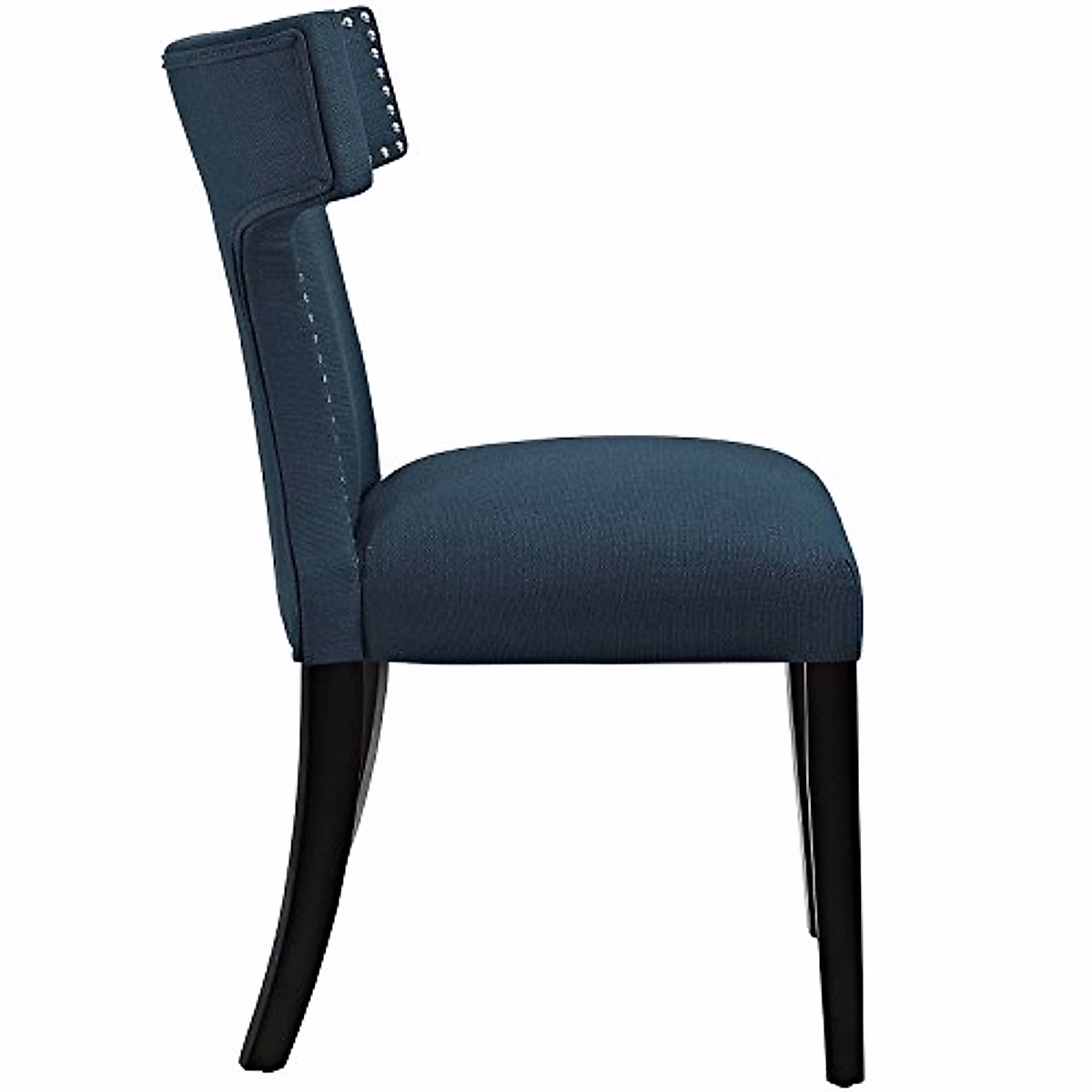 Modway Curve Mid-Century Modern Upholstered Fabric with Nailhead Trim in Azure, One Chair