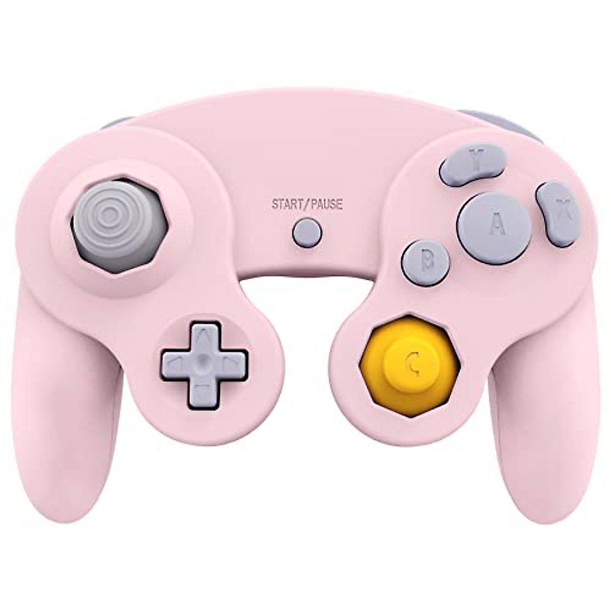 eXtremeRate Cherry Blossoms Pink Faceplate Backplate for Nintendo Gamecube Controller, Soft Touch Replacement Housing Shell Cover w/Buttons for Nintendo Gamecube Controller - Controller NOT Included