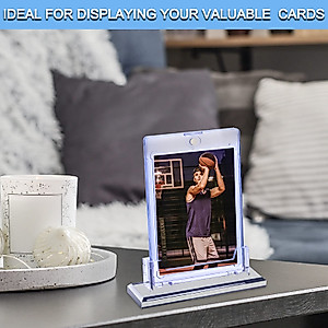 4 Pack Magnetic Card Holder Base Trading Card Stand Protector Card Sleeves Protector Case Base for Trade Card Holder Case Standard Cards, Baseball Card Display (Fits 130PT Magnetic Card Holder)