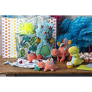 Mary Meyer Pebblesaurus Stuffed Animal Security Blanket, 13 x 13-Inches, Coral Dinosaur