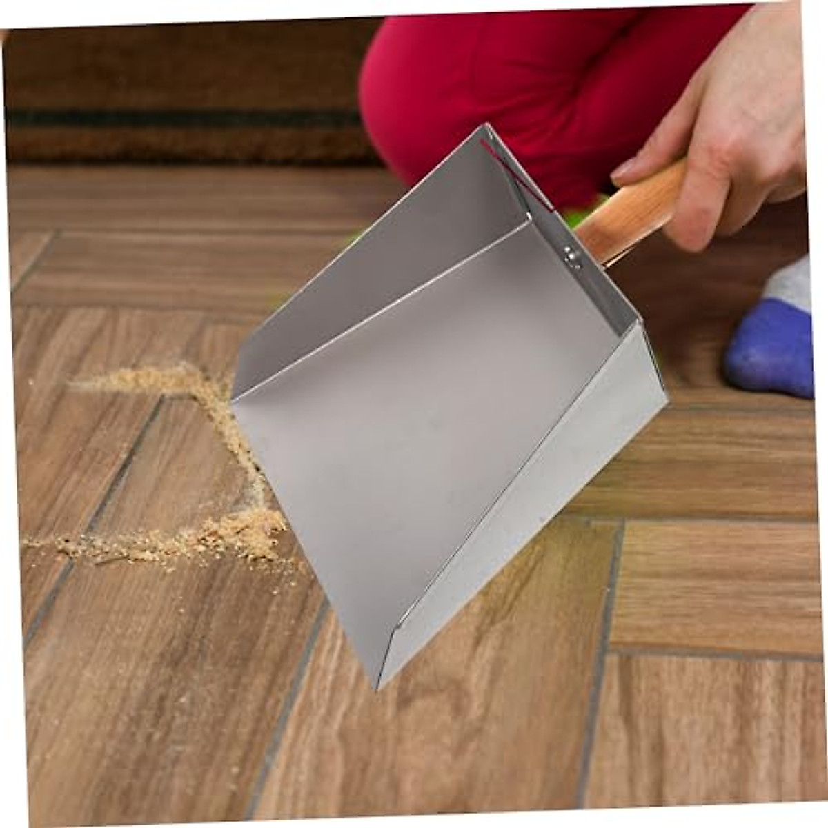 COOLHIYA 1pc Kitchen Table Dustpan Desk Cleaner Dustpan Aluminum Pan Commercial Desktop Household Cleaner Duster Dustpan Long Handle Dusting Pan Desk for Car Silver Stainless Steel