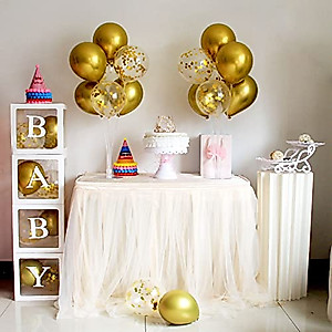 Balloon Stand, Gold Balloon Centerpieces for Tables, Graduation Party Decorations Baby Shower Engagement 1st 2nd 16th 18th 21th 30th 40th 50th 60th 70th 80th 90th 100th Birthday Decorations, Set of 2