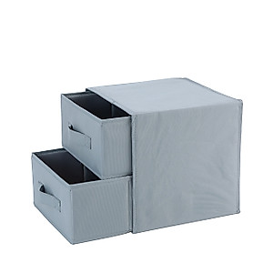 Underwear Organizer Drawers – Hard Shell Foldable Cabinet Closet Organizers – Pullout Drawers for Shelf Dresser Storage – Space Saving Storage Box for Underwear, Socks, Lingerie, Ties etc (Gray)