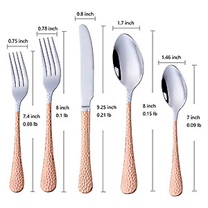Buyer Star 20-Piece Heavy Duty Silverware Flatware Set for 4, Stainless Steel Luxury Cutlery Sets for Home Restaurant Hotel, Rose Gold, Mirror Polish, Dishwasher Safe