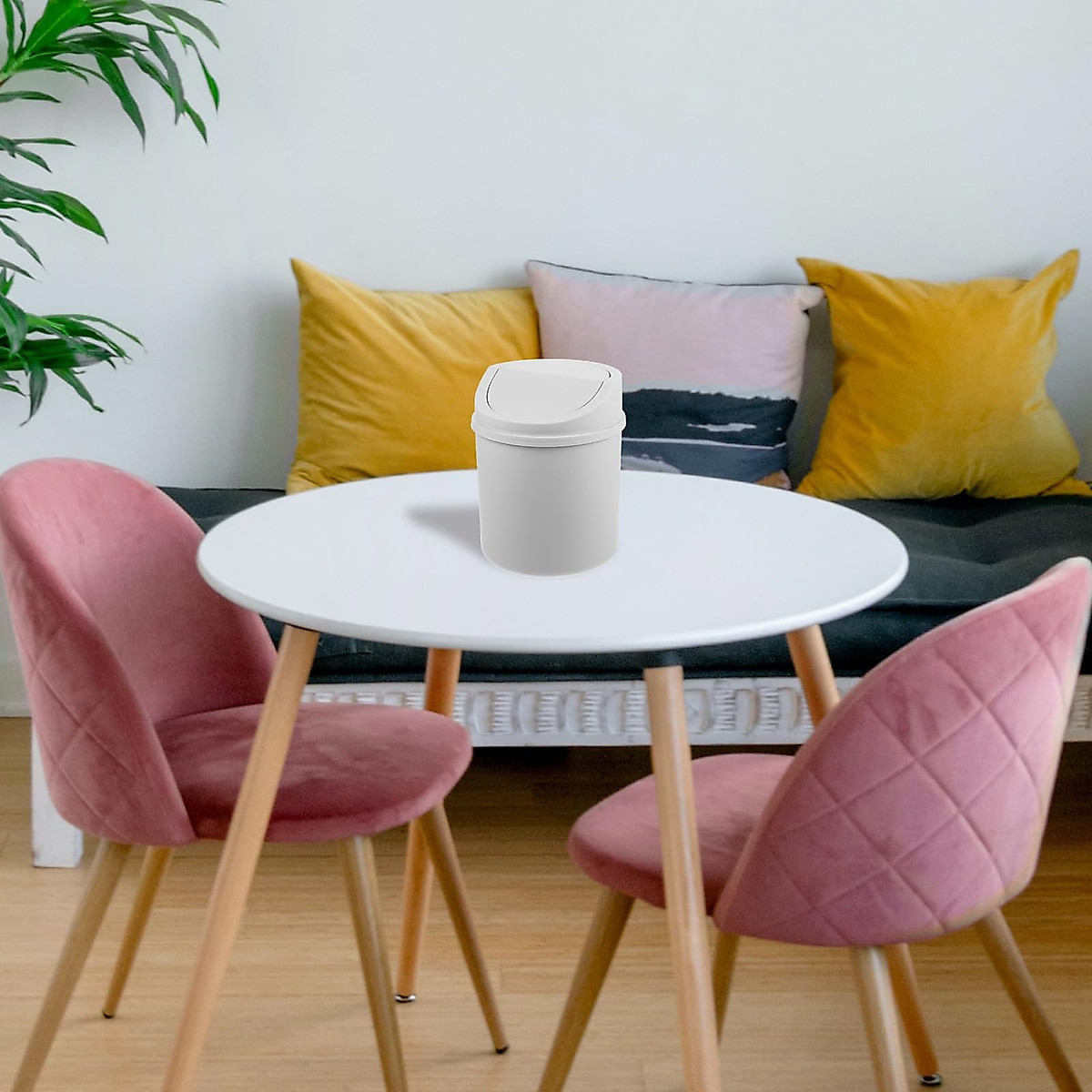 ABOOFAN Mini Table Trash Can Mini Garbage Can Living Room Trash Can Swing Top Bin Office Trash Can Mini Trash Can Waste Basket for Home Mini Desktop Trash Can Garbage Container