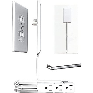 sleek socket Ultra-Thin Pet Proofing Outlet Cover with 3 Outlet Power Strip and Protective Cord Cover Kit, 8-Foot, Universal Size