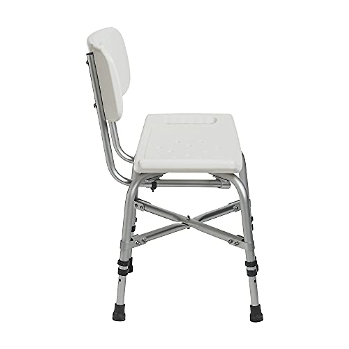 Drive Medical 12021KD-1 Bariatric Heavy Duty Bathroom Bench with Back, Gray