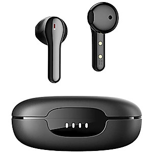 Tribit Wireless Headphones, Wireless Bluetooth Earbuds, Noise Canceling with 4 Microphone 32H Playtime, Waterproof Earphones for Music Calls School Work, Flybuds C2 Black