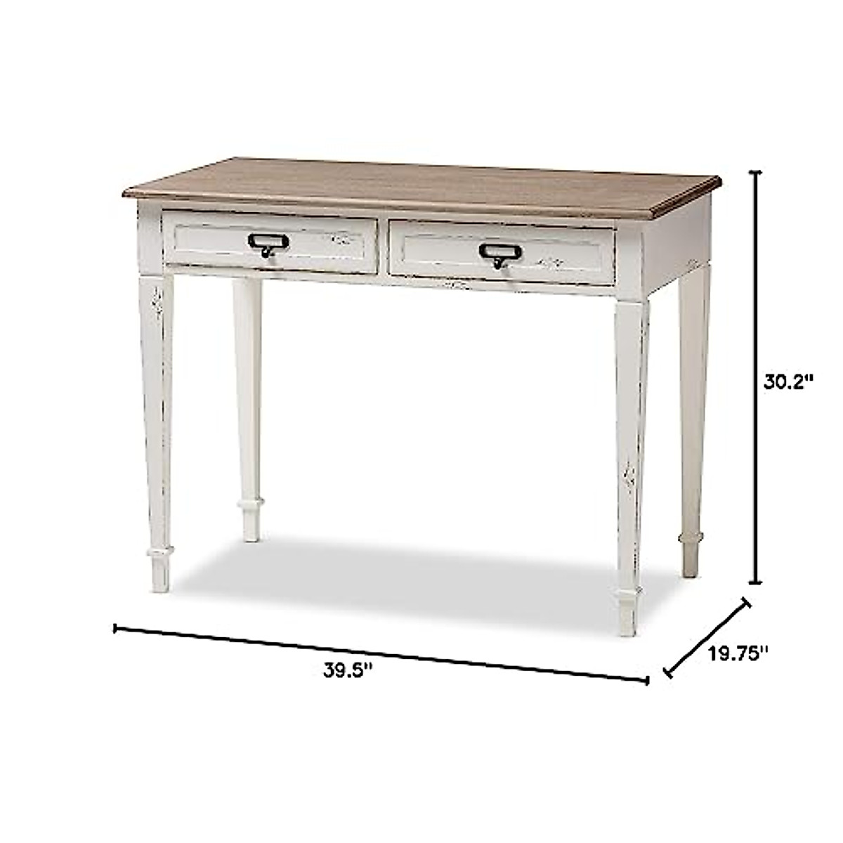 Baxton Studio CHR4VM/M B-CA Desk, 30.2" x 39.5" x 19.75", White