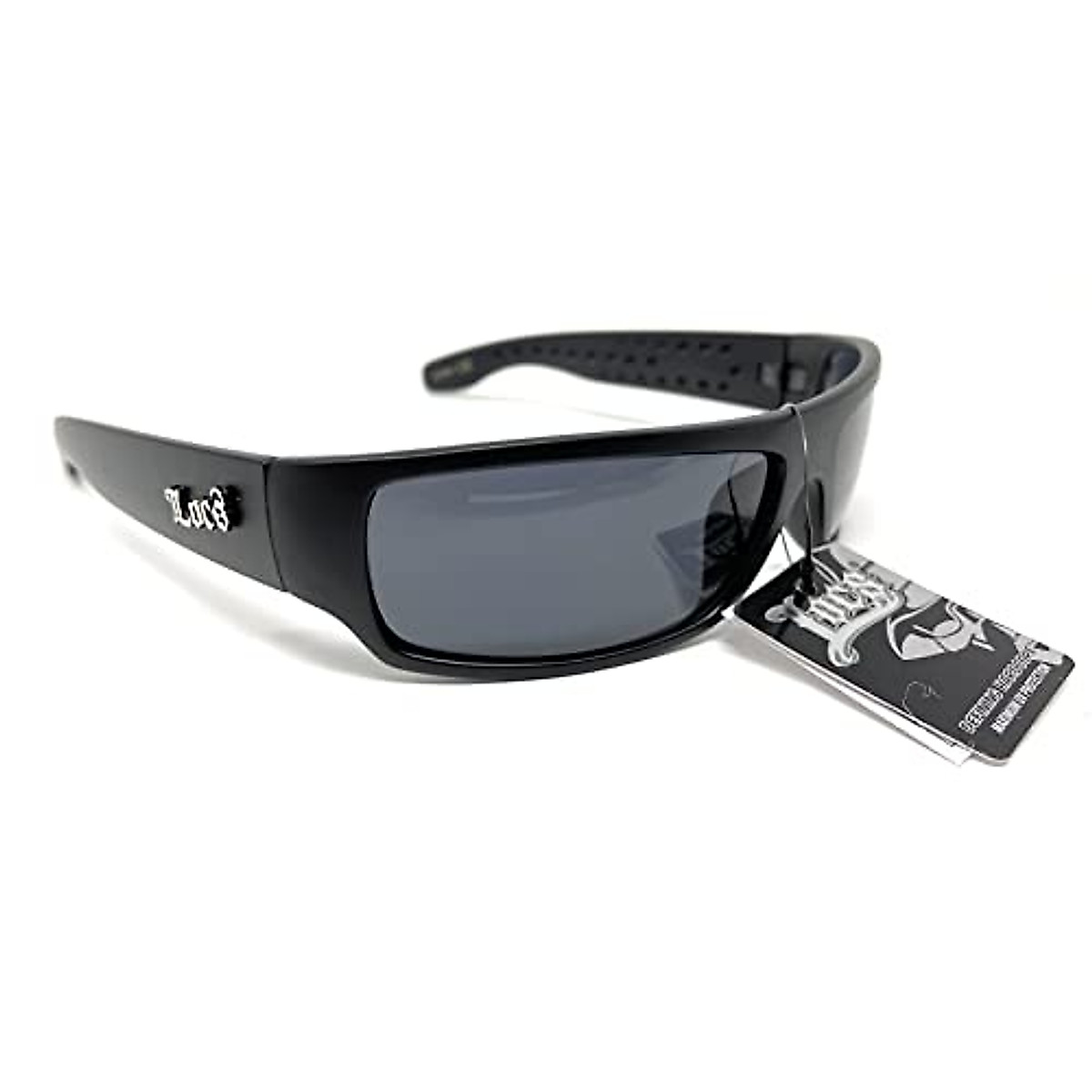 Locs Mad Dog Hardcore Gangster Cholo Narrow Rectangular Sunglasses (Matte Black)