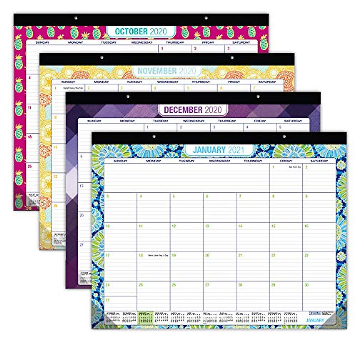 Desk Calendar 2020-2021: Large Monthly Pages - 22"x17" - Runs from June 2020 Through December 2021 - Desk/Wall Calendar can be Used Throughout 2021.