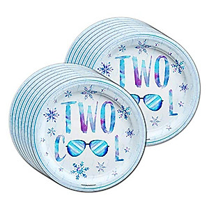 Two Cool Winter 2nd Birthday Party Supplies Set Plates Napkins Cups Tableware Kit for 16