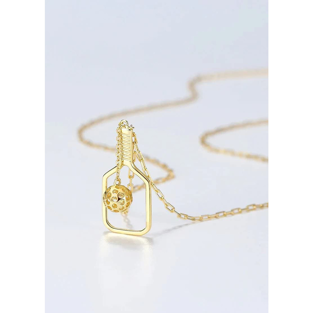 The Volley Pickleball Paddle and Ball Pendant Necklace