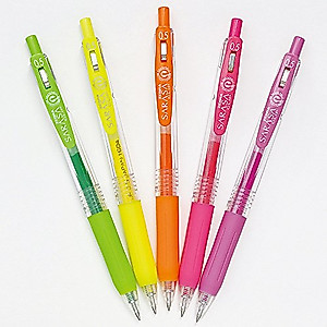ZEBRA Technologies Sarasa Clip Ballpoint Pen, 5 Neon Colors Set, 0.5mm (JJ15-5C-NO)