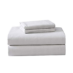 Laura Ashley Home - King Sheets, Cotton Flannel Bedding Set, Brushed for Extra Softness & Comfort (Grey, King)