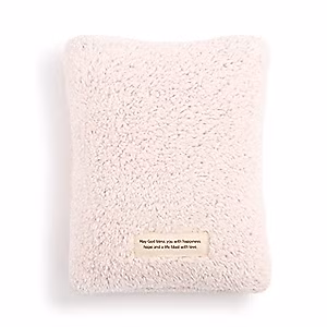 DEMDACO Love Prayer Blush Pink 12 x 10 Plush Fabric Throw Pillow with Bookmark