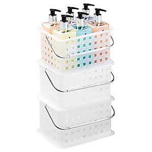 iDesign Storage Organizer Basket, for Bathroom, Health and Beauty Products - Small, Frost