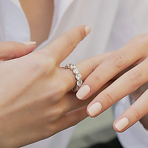 5.00mm 925 Sterling Silver Cubic Zirconia Fashion Ring - Eternity, Engagement, Wedding Band