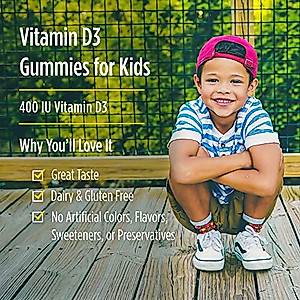 Nordic Naturals Vitamin D3 Gummies Kids, Wild Watermelon Splash - 120 Gummies - 400 IU Vitamin D3 - Bone Health, Healthy Immunity - Non-GMO, Vegetarian - 120 Servings