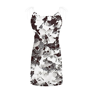 Plus Size Cocktail Dresses for Women Women's Casual Summer Short Sleeve Knee Length Mini Solid Color Pleated Dress