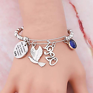 HOLLP 1920 Sorority Navy Jewelry Not Sisters by Blood But Sisters by Heart Pigeon Bracelet Sister Gift Sorority Gift Greek Sorority Inspired Gift for Finer Women (Mirror Bracelet)