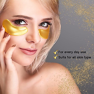 24K Gold Under Eye Patches, Eye Mask, Eye Patches for Puffy Eyes and Dark Circles, Eye Masks Skincare, Under eye patches for puffy eyes dark circles, Under eye treatment, Eye Care (32 Pairs)