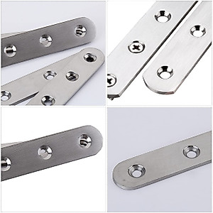 VILLCASE 4pcs Stainless Steel Connection Heavy Duty Shelving Flat Mending Plate Stainless Steel Corner Shelf Support Heavy Duty Shelf Brackets Heavy-duty Bracket Metal Corner Bracket