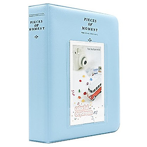 Ablus 64 Pockets Mini Photo Album for Fujifilm Instax Mini 7s 8 8+ 9 25 26 50s 70 90 Instant Camera & Name Card (Blue n)