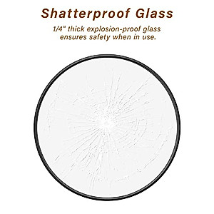 USHOWER Black Round Mirror 30 Inch Bathroom Vanity Circle Mirror - Elegant Wall Mirror with Metal Frame for Living Room, Entryways