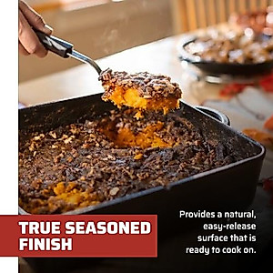 Camp Chef Square Dutch Oven, True Seasoned Finish Cast Iron, 13" Dutch Oven