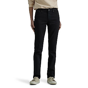 Lee Women's Legendary Mid Rise Straight Leg Jean Black 4 Short