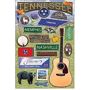 State Tennessee 3D Destinations Stickers