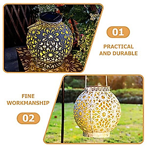 GANAZONO Solar Lanterns Outdoor Solar Powered Hanging Lights Outside Table LED Lamp Metal Lighting Garden Decoration Decorative for Patio Lawn Porch Yard Tabletop Decor
