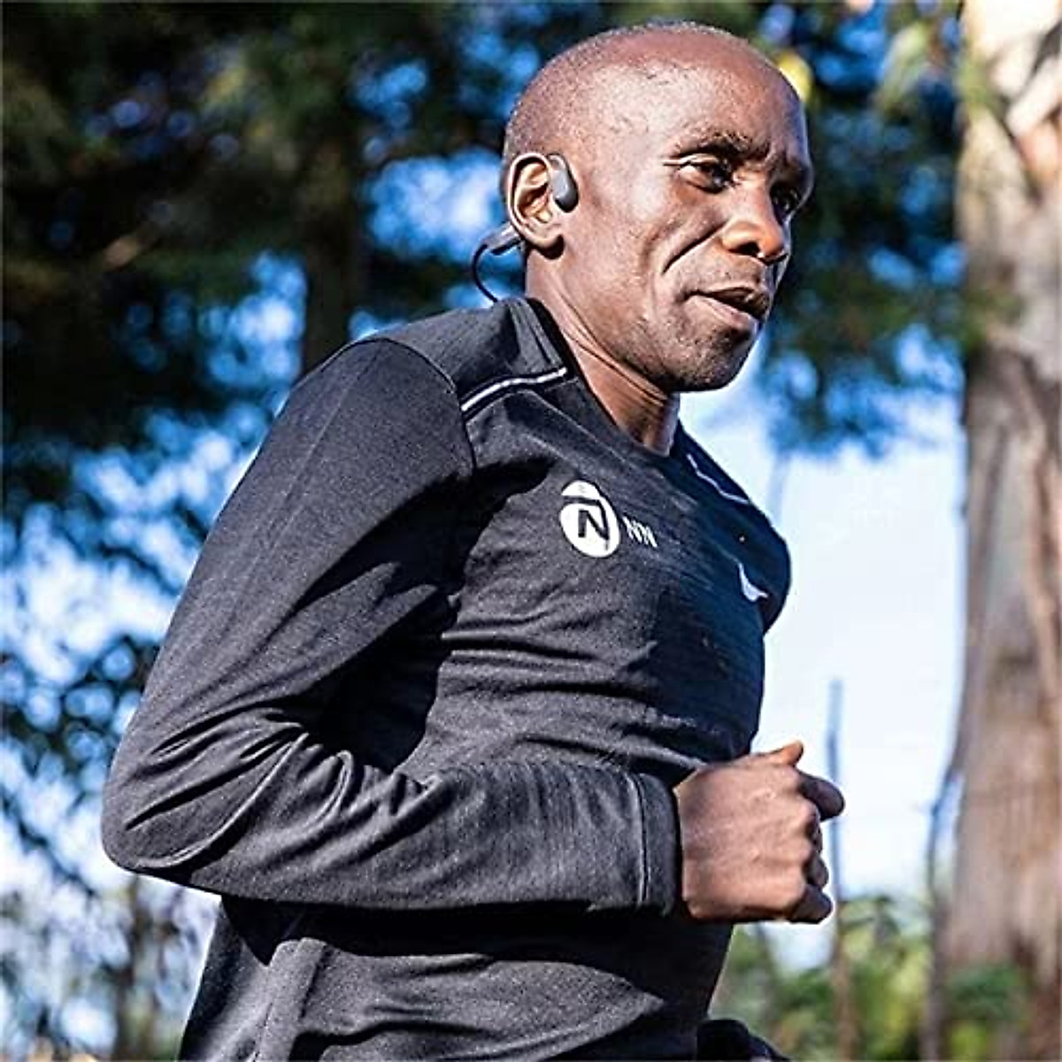 Vg02 Wireless Bluetooth Headset Osteoconductive Ear Hook Sports Business Up to 13 Hours of Continuous Listening, Earphones Not in Ears, and No Earache., Black