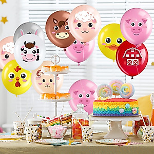 Censen 45 Pcs Animal Balloons 12 Inch Animal Latex Balloons Party Decoration for Kids Birthday Party Baby Shower Indoor Outdoor Decor (Multi Colors,Farm Animal)